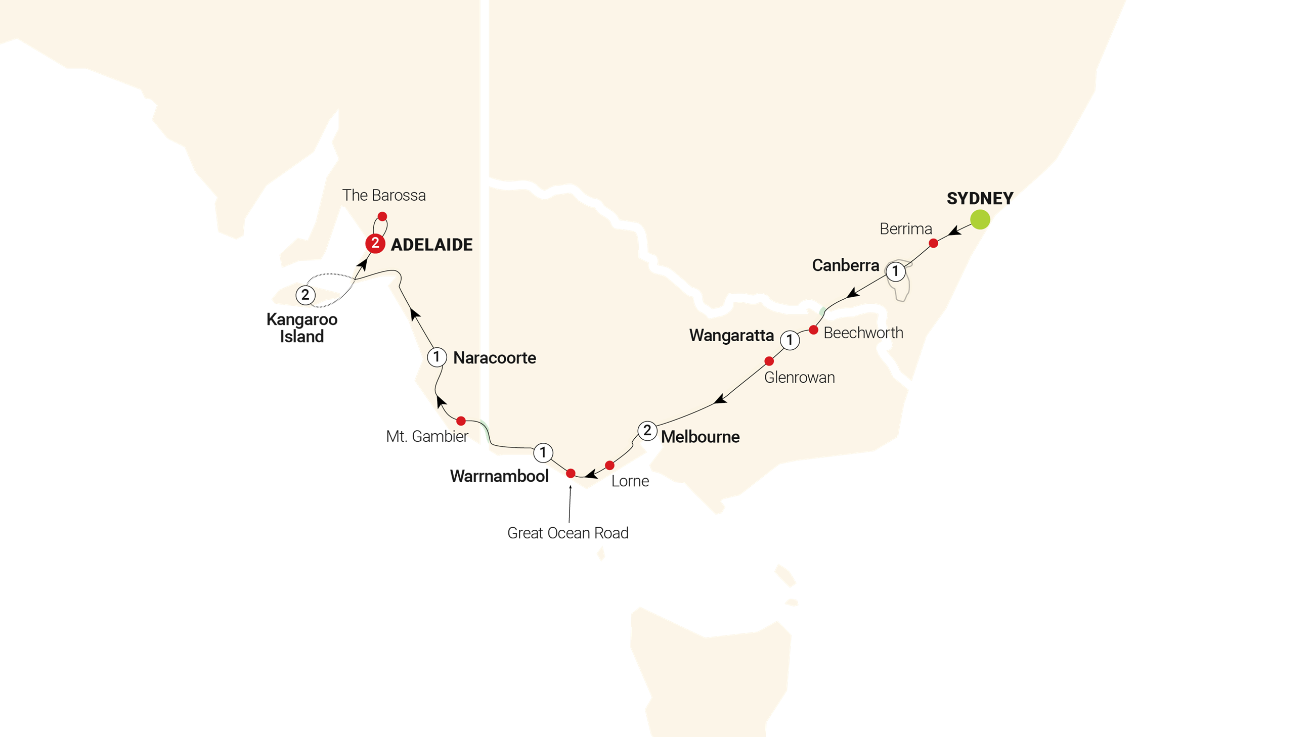Southern Australia - Sydney to Adelaide AU | AAT Kings AU